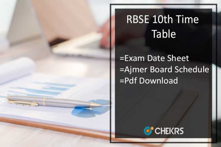 RBSE 10th Supplementary Time Table 2024 - Check Re-Exam Date Sheet Pdf