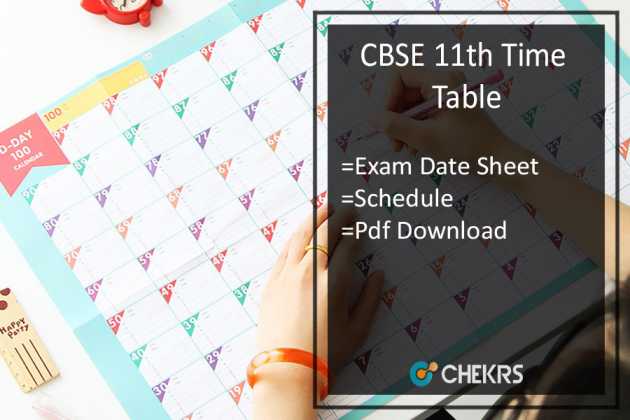 CBSE 11th Time Table 2024 - cbse.nic.in XI Date Sheet/ Exam Schedule