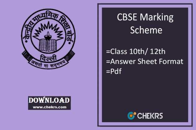 CBSE Marking Scheme 2024 - Class 10 12 Answer Sheet Format