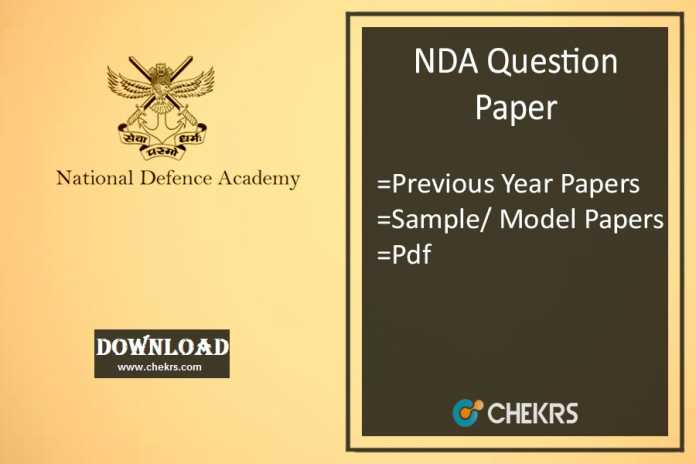NDA Question Paper 2024 - 1 & 2 Previous, Sample Model Test Papers