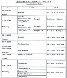 WBCROS Madhyamik Routine 2025 - Rabindra Mukta Vidyalaya June Exam Date