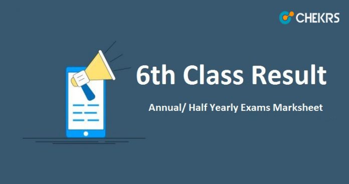 6th Class Result 2024 (Out) Annual Exams Marksheet, Results Name Wise