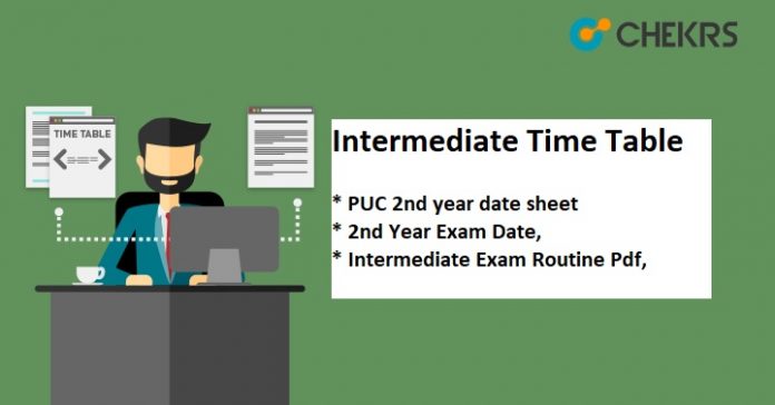 Intermediate Time Table 2025 - 2nd Year Exam Date Sheet, Routine Pdf