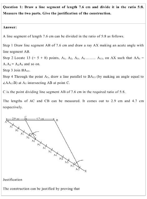 NCERT Solutions Class 10 Maths Chapter 11 - Constructions | Pdf Available