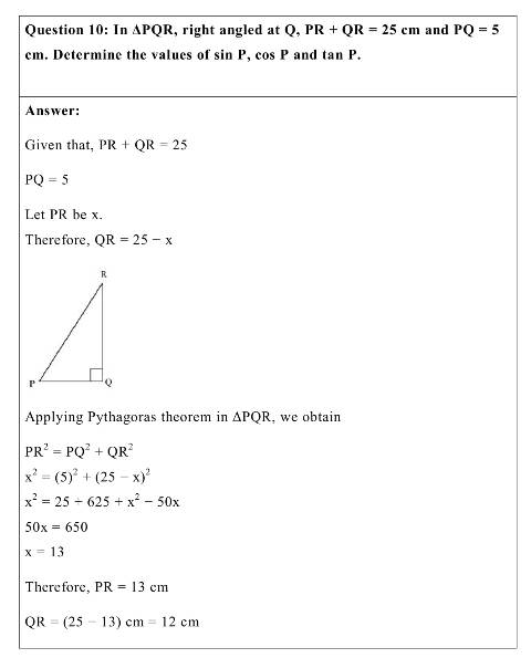 NCERT Solutions Class 10 Maths Chapter 8 - Introduction to Trigonometry ...