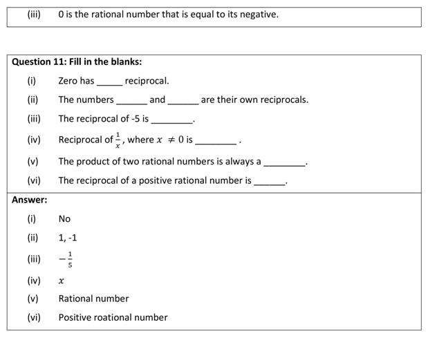 NCERT Solutions for Class 8 Maths Chapter 1 - Exercise 1.1 (Rational ...