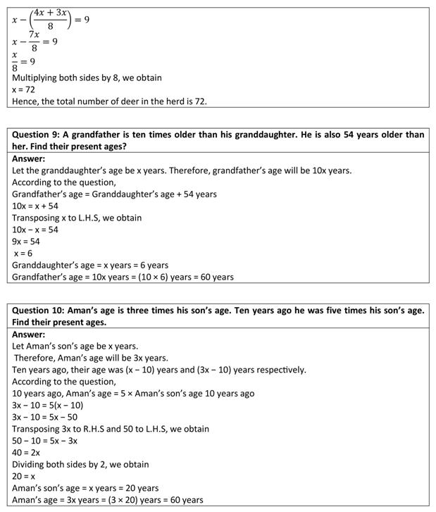 NCERT Solutions for Class 8 Maths Chapter 2 - Exercise 2.4 (Linear ...