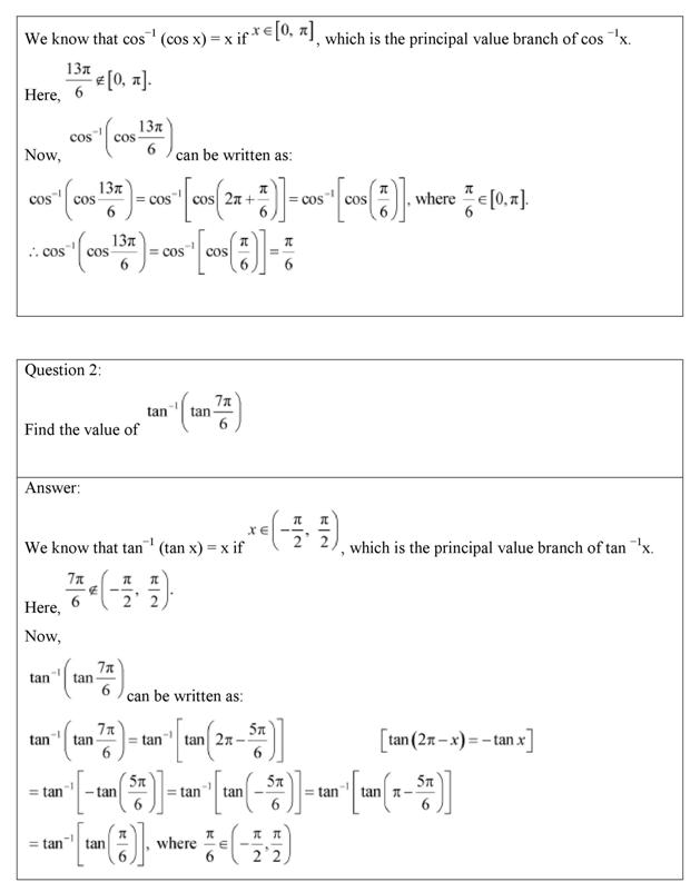NCERT Solutions Class 12 Maths Chapter 2 - Exercise 2.3 (Inverse Trigonometric Functions)
