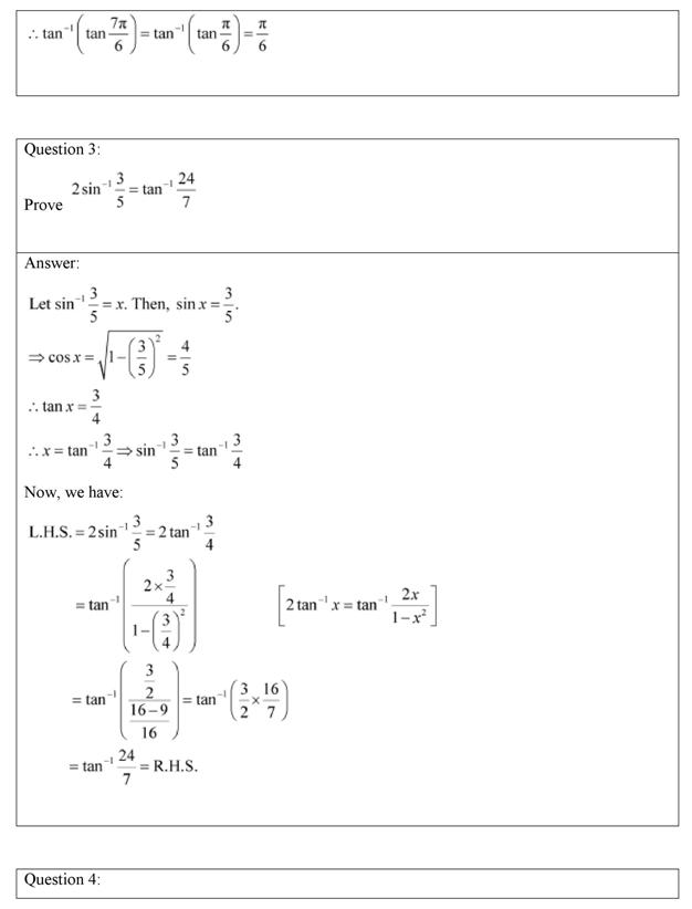 NCERT Solutions Class 12 Maths Chapter 2 - Exercise 2.3 (Inverse Trigonometric Functions)