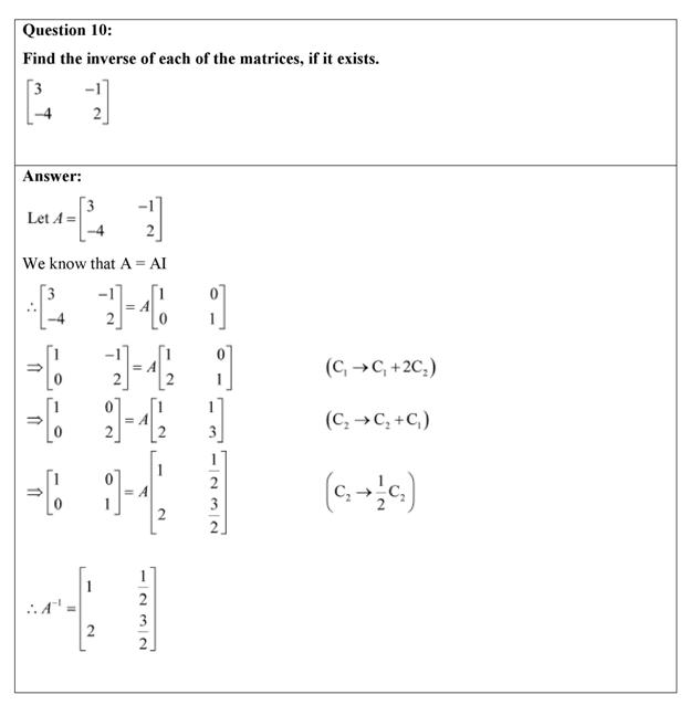 Free NCERT Solutions Class 12 Maths Chapter 3 - Matrices Exercise 3.4