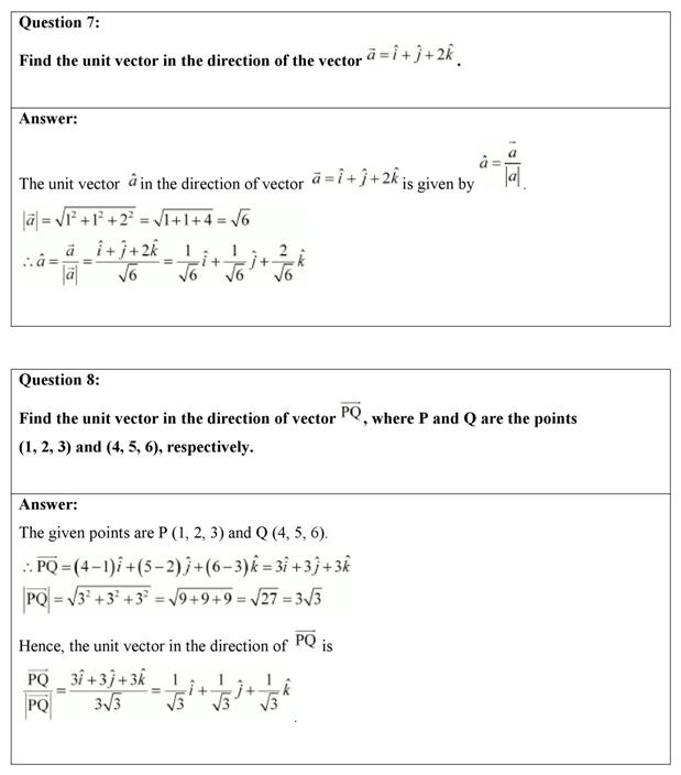 NCERT Solutions for Class 12 Maths Chapter 10 (Ex 10.2) - Vector Algebra