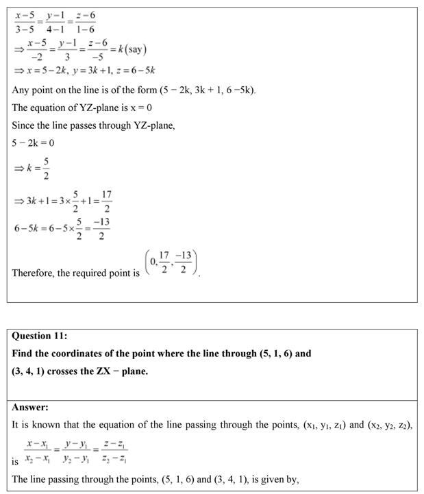 NCERT Solutions Class 12 Maths Chapter 11 (Ex 11.4) - Three Dimensional ...