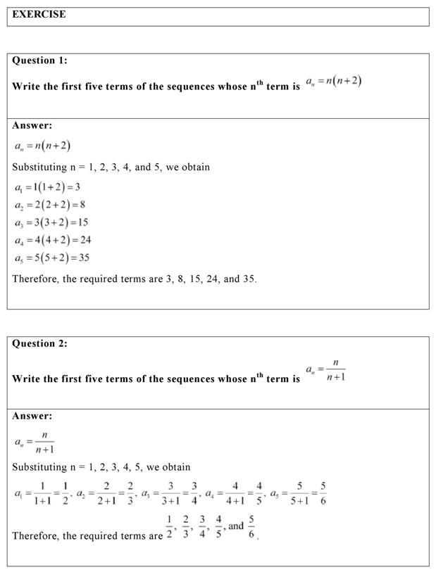 NCERT Solutions for Class 11 Maths Chapter 9 - Exercise 9.1 (Updated) Pdf