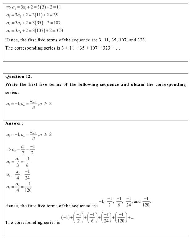 NCERT Solutions for Class 11 Maths Chapter 9 - Exercise 9.1 (Updated) Pdf