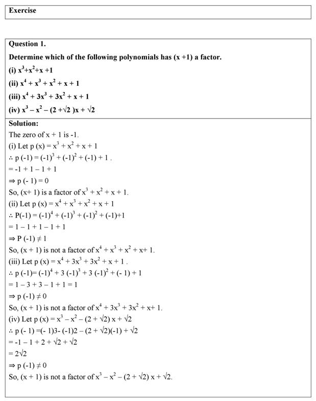 NCERT Solutions Class 9 Maths Chapter 2 Ex 2 4 Polynomials Pdf Download