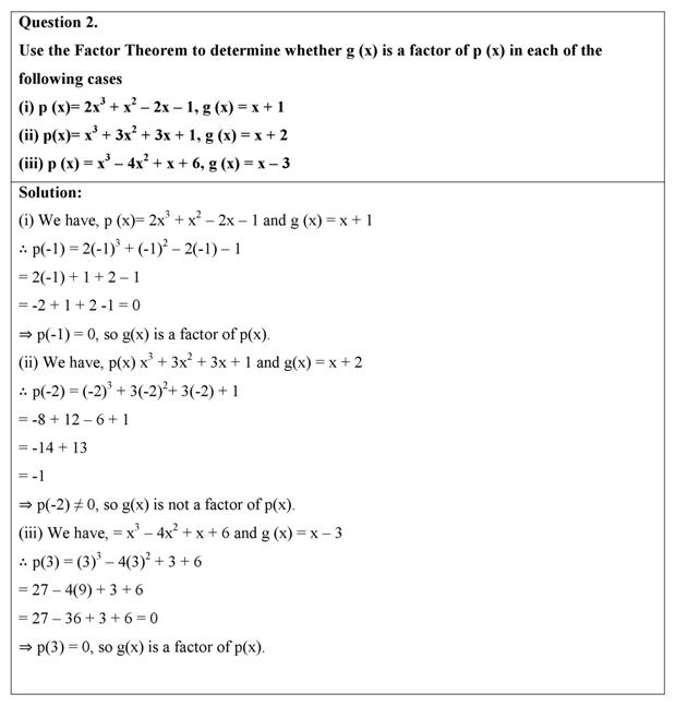 NCERT Solutions Class 9 Maths Chapter 2 - Ex 2.4 (Polynomials) Pdf Download