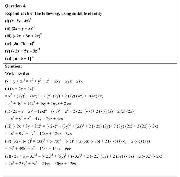 NCERT Solutions Class 9 Maths Chapter 2 - Ex 2.5 (Polynomials) Pdf Download
