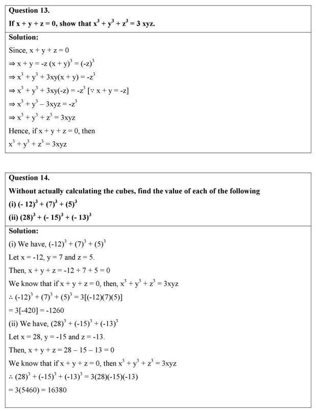 NCERT Solutions Class 9 Maths Chapter 2 - Ex 2.5 (Polynomials) Pdf Download