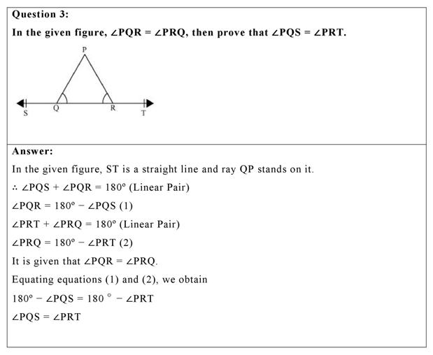 NCERT Solutions for Class 9 Maths Chapter 6 (Lines and Angles) - Ex 6.1 ...