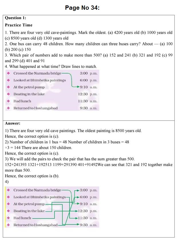 Free Download NCERT Solutions for Class 4 Maths Chapter 3 - A Trip to ...