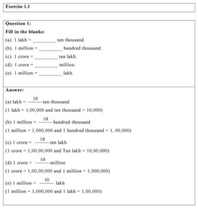 NCERT Solutions for Class 6 Maths Chapter 1 - Knowing Our Numbers ...
