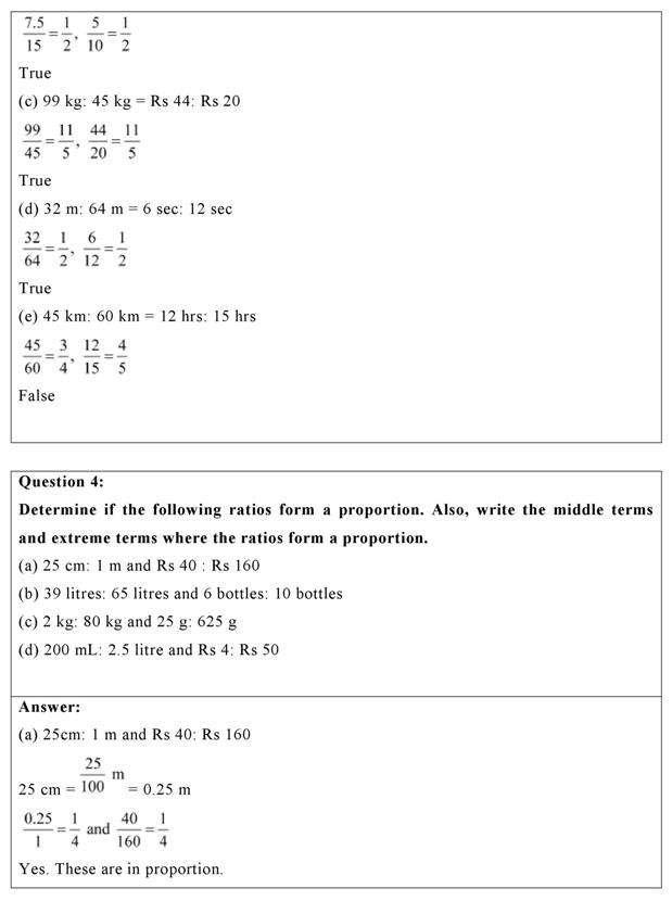 NCERT Solutions Class 6 Maths Chapter Chapter 12 - Ratio and Proportion Ex 12.2 (Pdf Download)