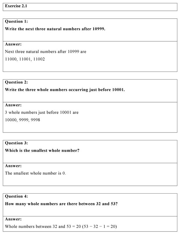 NCERT Solutions For Class 6 Maths Chapter 2 Whole Numbers Exercise 2 