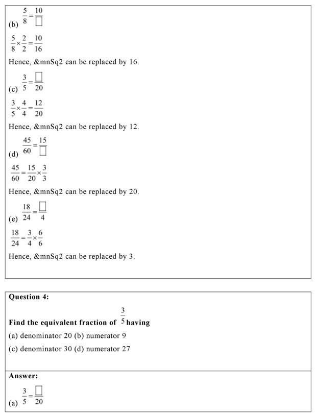 NCERT Solutions for Class 6 Maths Chapter 7 - Fractions Exercise 7.3 ...