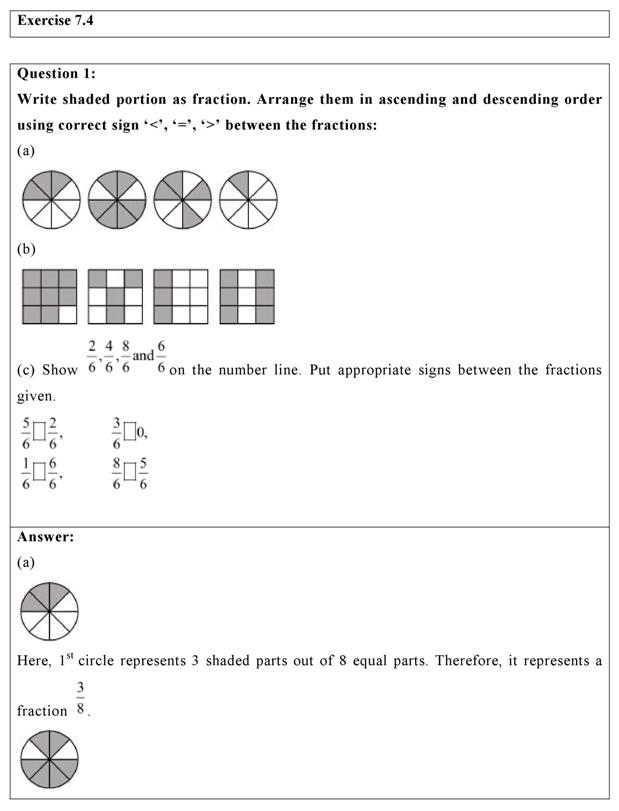 NCERT Solutions for Class 6 Maths Chapter 7 - Fractions Exercise 7.4 ...