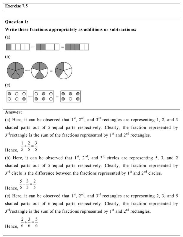 NCERT Solutions for Class 6 Maths Chapter 7 - Fractions Exercise 7.5 ...