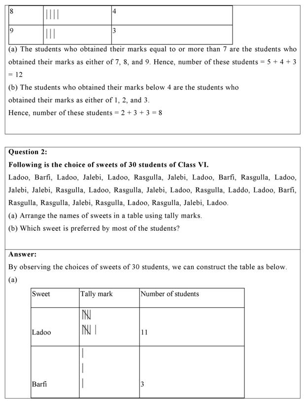 NCERT Solutions Class 6 Maths Chapter 9 - Data Handling Ex 9.1 (Pdf ...