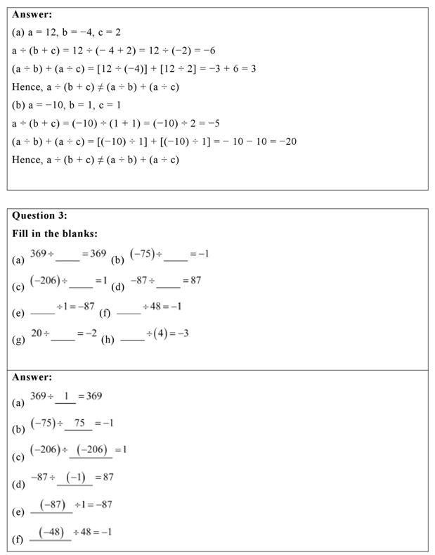 NCERT Solutions for Class 7 Maths Chapter 1 - Exercise 1.4 (Integers)