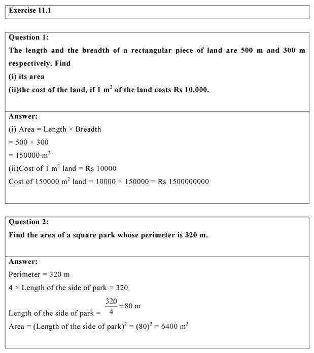 Download NCERT Solutions Class 7 Maths Chapter 11 - Ex 11.1 Pdf