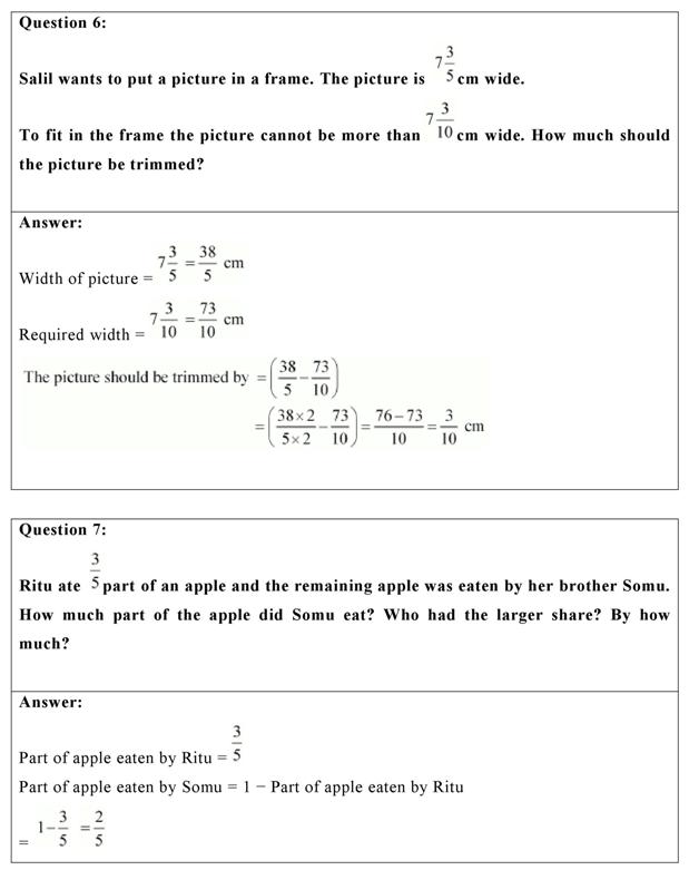 NCERT Solutions for Class 7 Maths Chapter 2 - Exercise 2.1 (Fractions ...