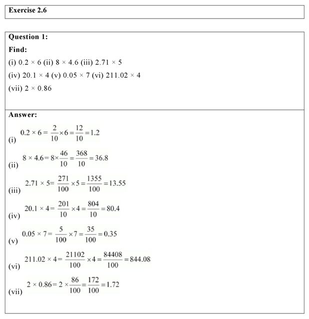 NCERT Solutions for Class 7 Maths Chapter 2 - Exercise 2.6 (Fractions ...