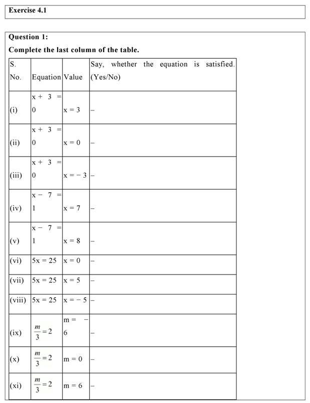NCERT Solutions for Class 7 Maths Chapter 4 - Exercise 4.1 (Simple ...