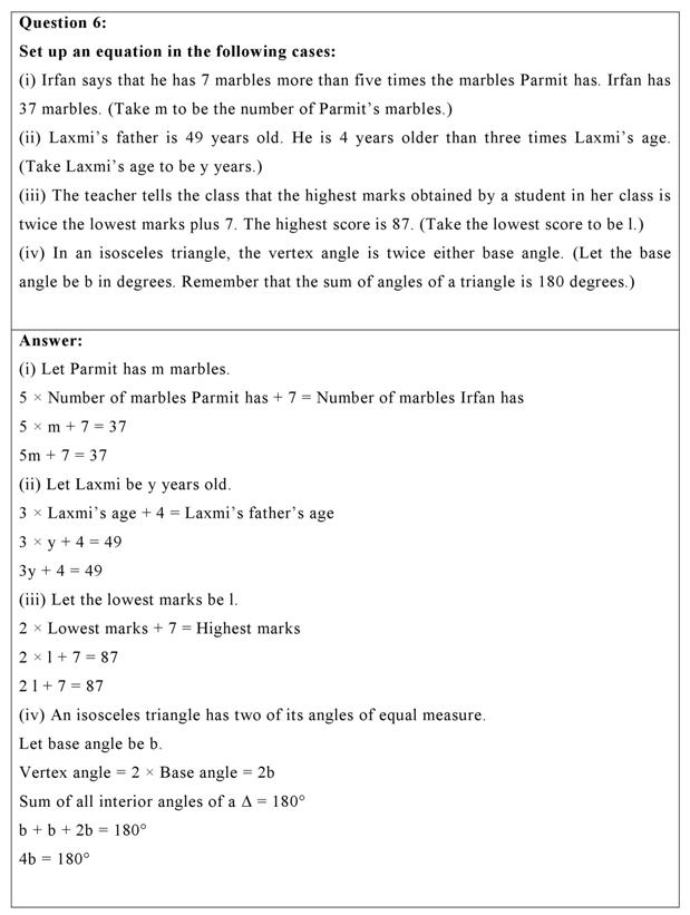 NCERT Solutions for Class 7 Maths Chapter 4 - Exercise 4.1 (Simple ...