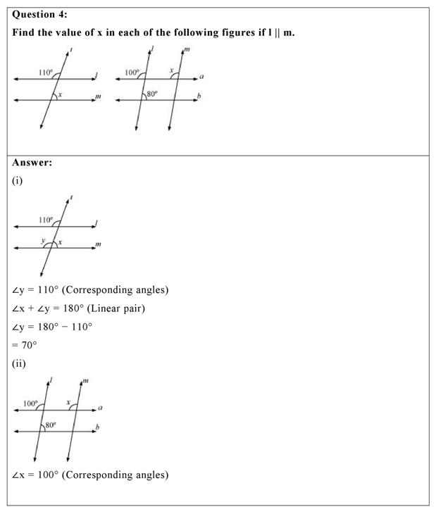 NCERT Solutions for Class 7 Maths Chapter 5 - Exercise 5.2 (Lines and ...