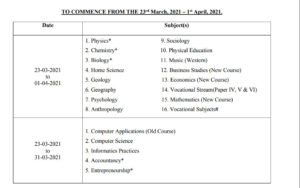 MBOSE HSSLC Routine 2022 Meghalaya Board 12th Class, Exam Schedule