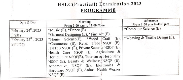 Assam HSLC Routine 2024 - SEBA Board 10th Class Time Table Download