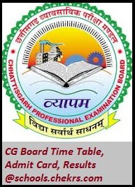 CG Board (CGBSE)- Time Table, Admit Card, Result, Schools